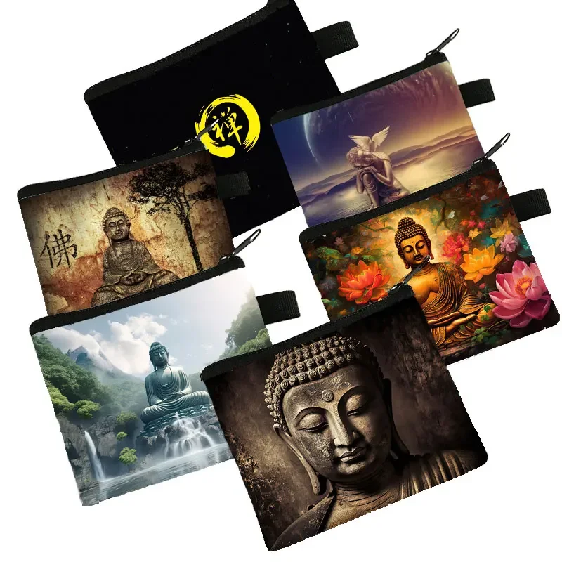 Buddhism God Print Coin Purse Shakyamuni Buddha Manjushri Mahakala ...