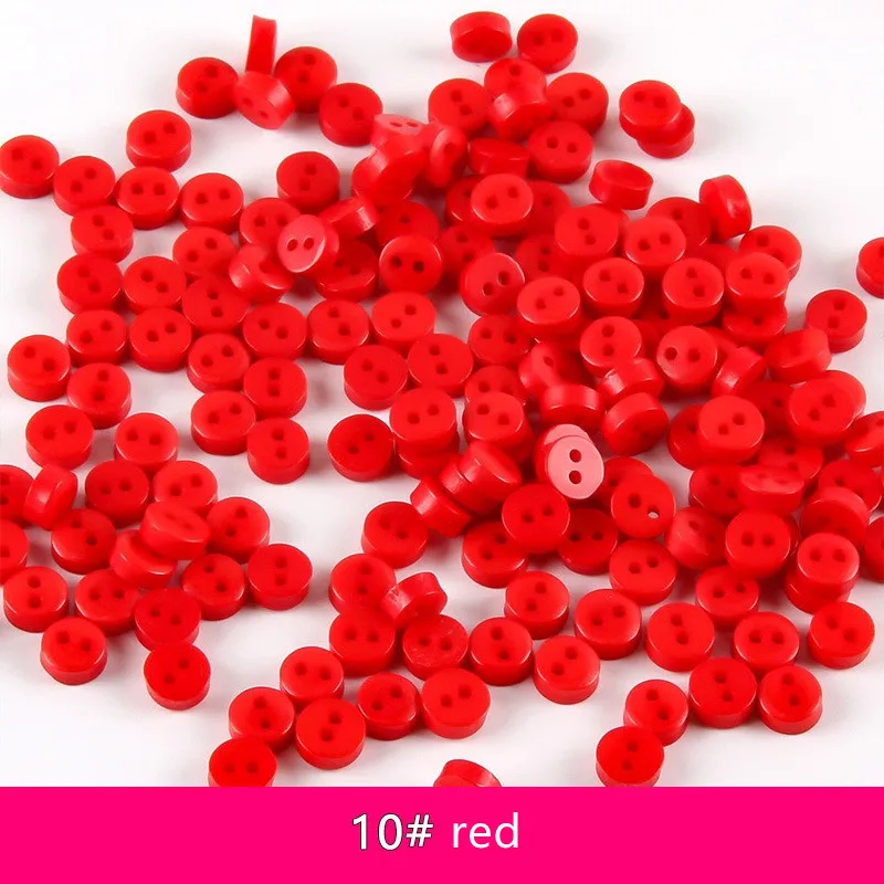Yiasangly 1000pcs 6mm Mini Tiny Resin Buttons In Red Round Sewing Doll ...