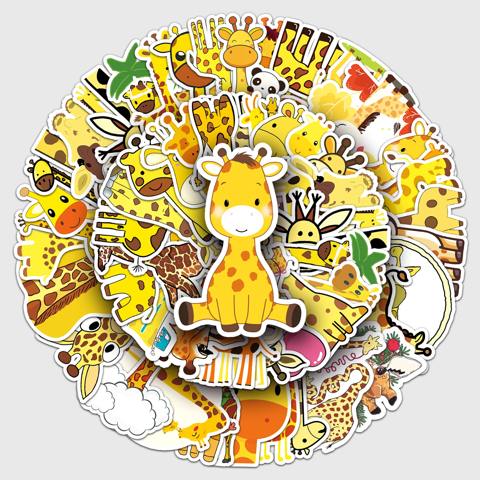 50Pcs-Giraffe-series-Cartoon-Cute-Waterproof-Sticker-Skateboarding ...