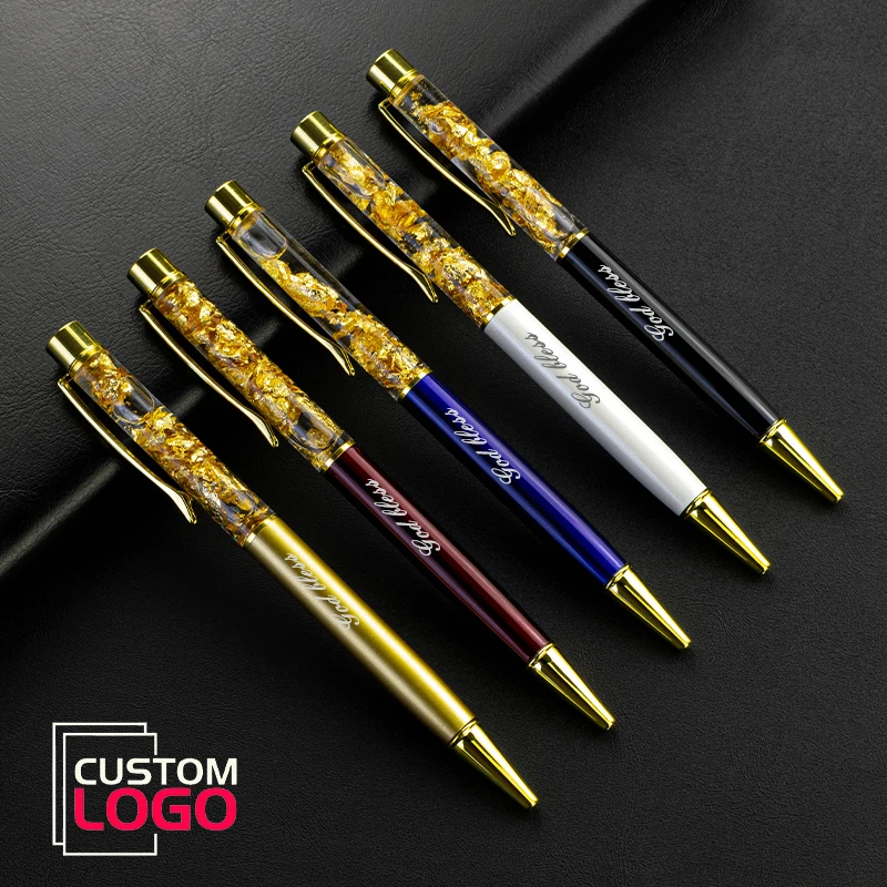Gold-Foil-Metal-Ballpoint-Pen-Customized-LOGO-Personalized-With-Your ...