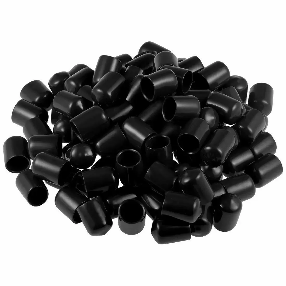 50PCS Black Vinyl Rubber Round End Cap PVC Plastic Cable Wire ...