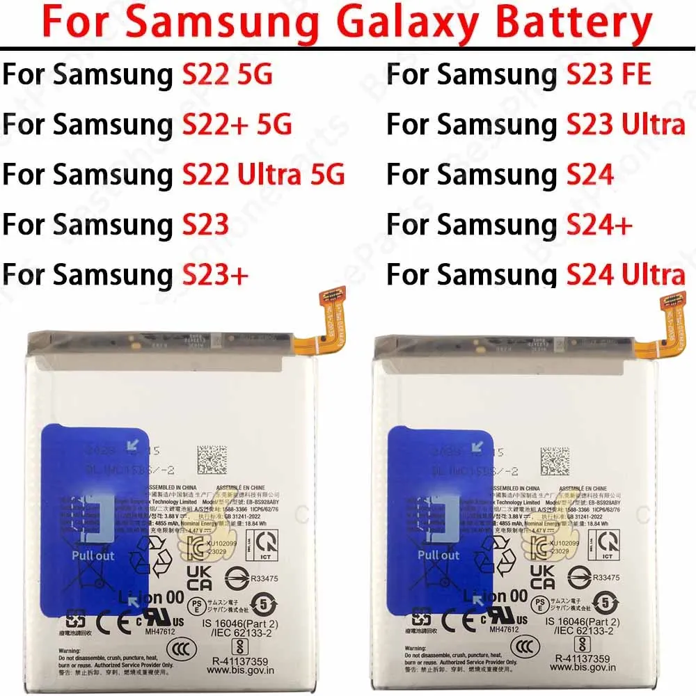 New Battery For Samsung S22 S22Ultra S22+ S23 S23FE S23Ultra S23+ S24 ...