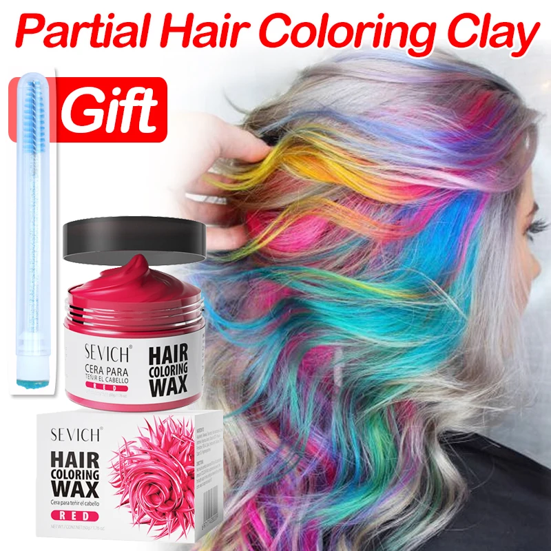 13 Colors Hair Colour Wax With Brush One-Time Easy To Wash Hair Dyed ...