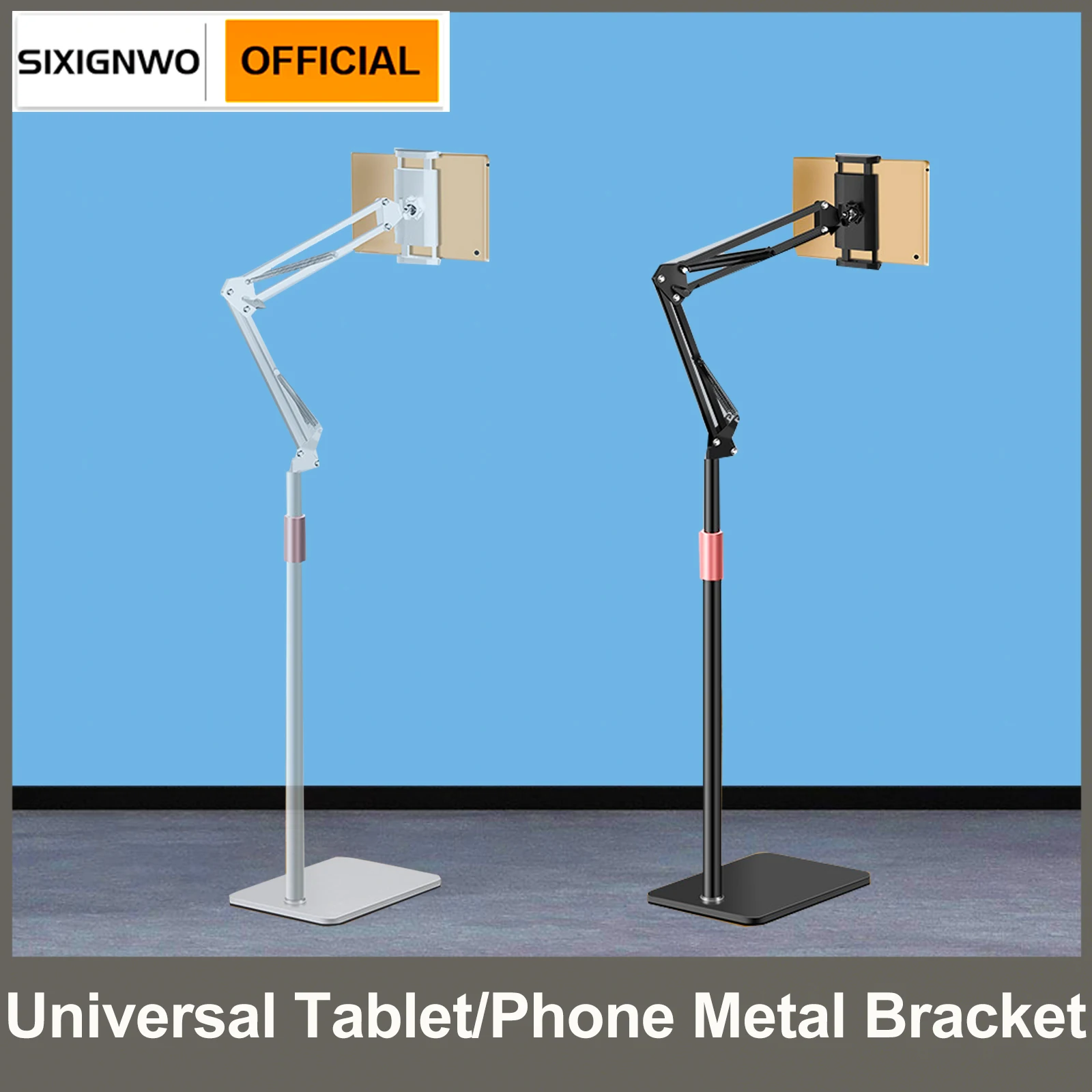 175CM Floor Universal Aluminum Alloy Tablet Phone Stand Holder Clip ...