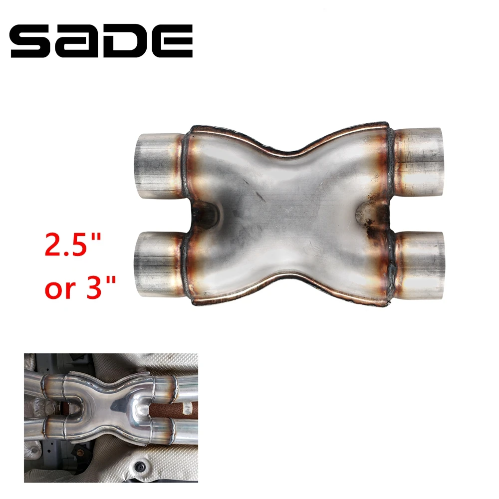 High-Performance-Universal-Exhaust-X-Pipe-2-5-3-Inlet-Outlet-Dual ...