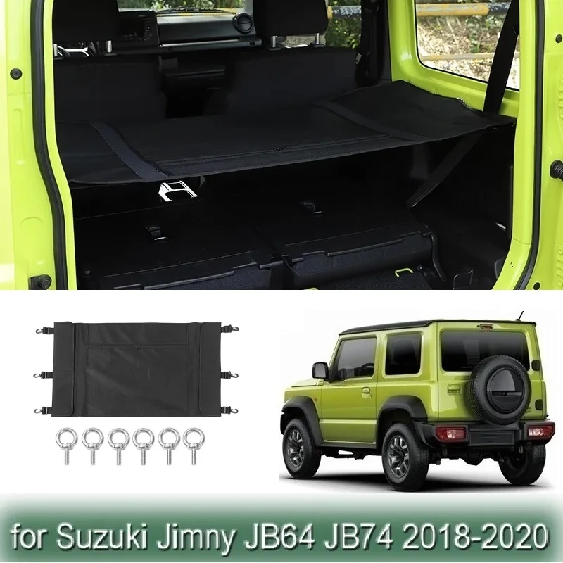 Car-Rear-Trunk-Curtain-Cover-Storage-Bag-Net-For-Suzuki-Jimny-JB64-JB74 ...