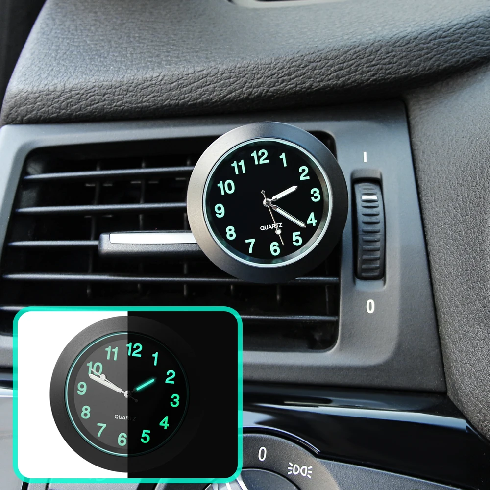 Universal Round Car Clock Stick-On Electronic Watch Dashboard ...