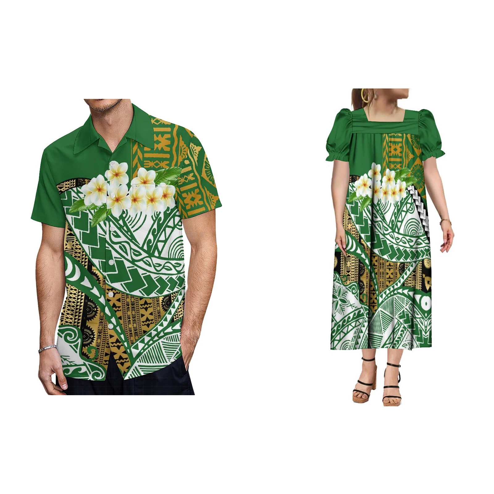 Hot-Selling-Custom-Micronesia-Mumu-Dress-Matching-Mens-Shirts-Hawaiian-Aloha-Puffy-Dress ...