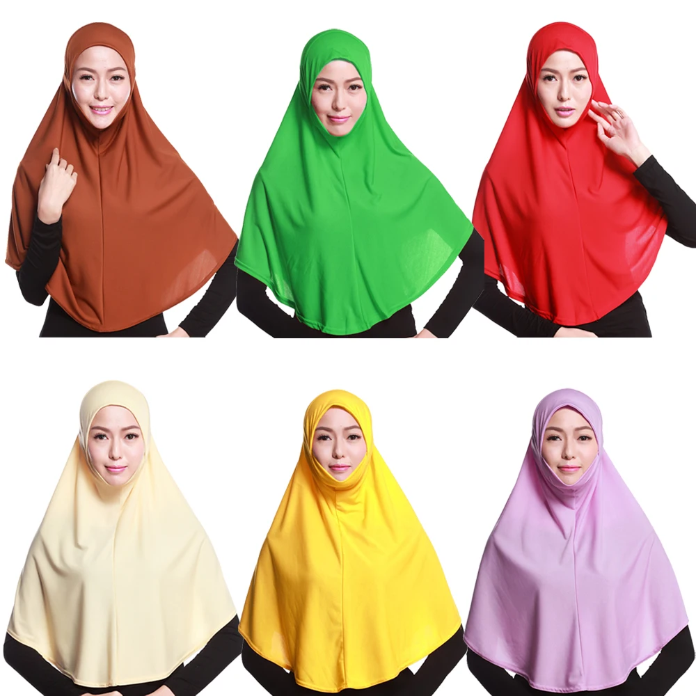 Muslim-Women-Long-Hijab-Islamic-Girls-Full-Cover-Shawl-Black-Headscarf ...
