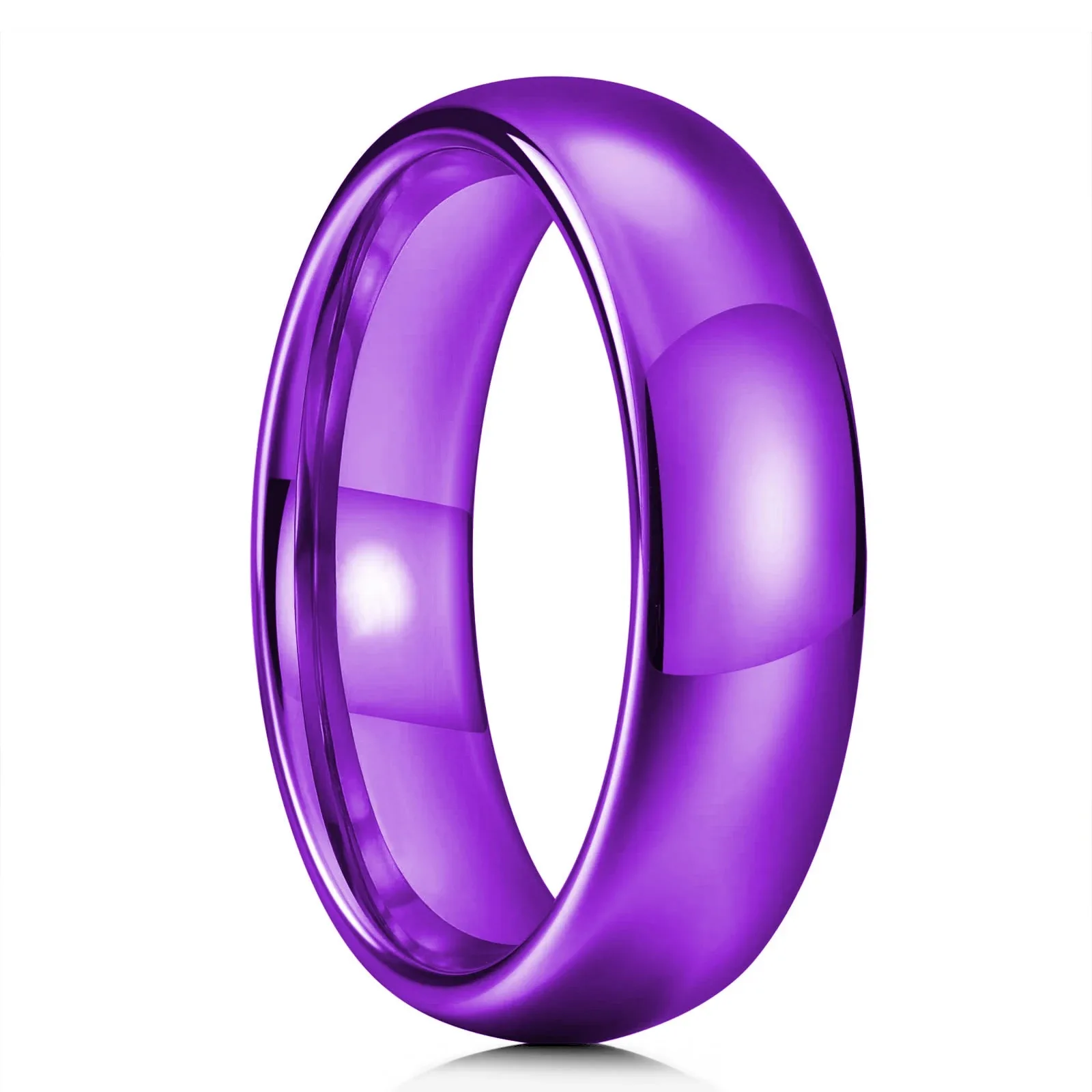 Fashion Purple Titanium Steel Rings For Men Women Simple Glossy ...