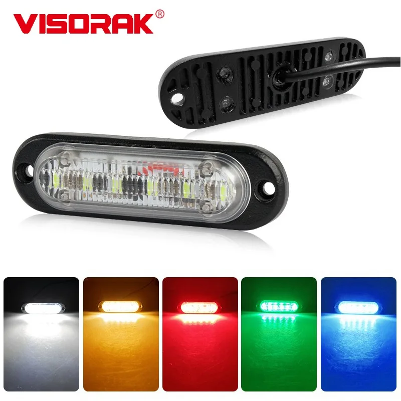 VISORAK-Amber-Red-LED-Side-Marker-Flash-Strobe-Warning-Light-For ...
