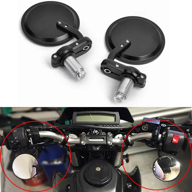 2pcs-Pair-7-8-Universal-Motorcycle-Rear-View-Mirrors-Round-Handle-Bar ...