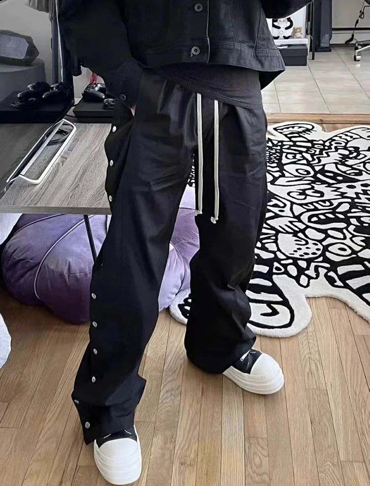 Cal-a-Rick-High-Street-masculina-cal-a-abotoada-perna-reta-casual-solta ...