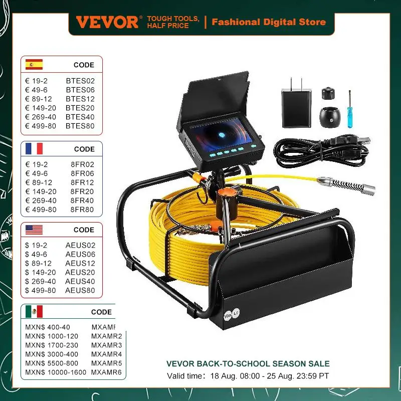 VEVOR-Sewer-Camera-4-3-Screen-Pipeline-Inspection-Camera-with-DVR ...