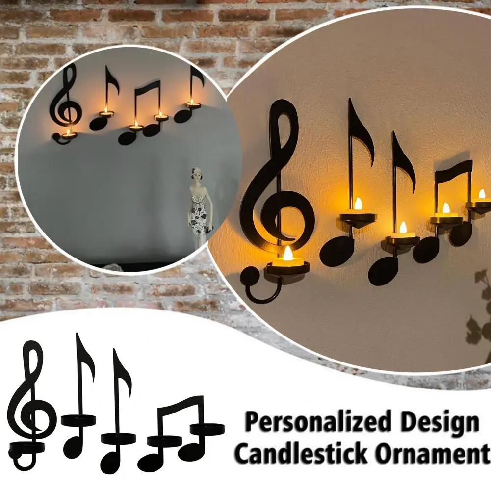 Candle-Holder-Wall-mounted-Handmade-Metal-Musical-Note-Key-Shape-Tea ...