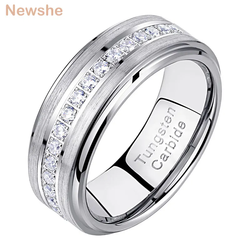 Newshe-Men-s-Wedding-Band-Brushed-Finished-Tungsten-Carbide-Promise ...