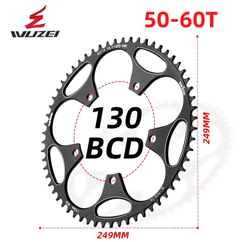 WUZEI Road Bike Chainring 130BCD 50-60T Bicycle Sprocket DECKAS 130 BCD ...