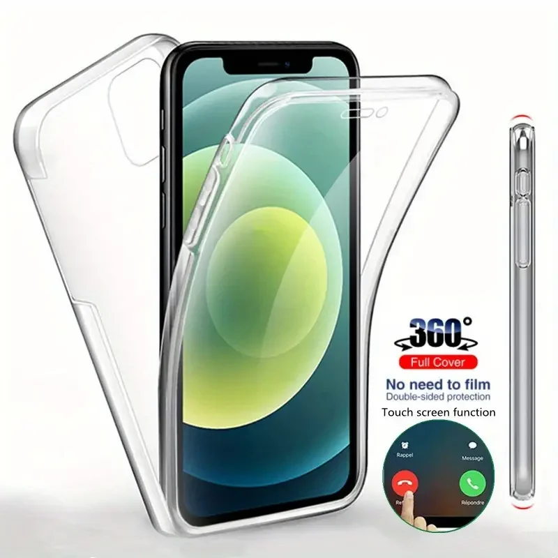 360 Full Body Front Back Protective Case For iPhone 16 Pro Max 15 12 13 ...
