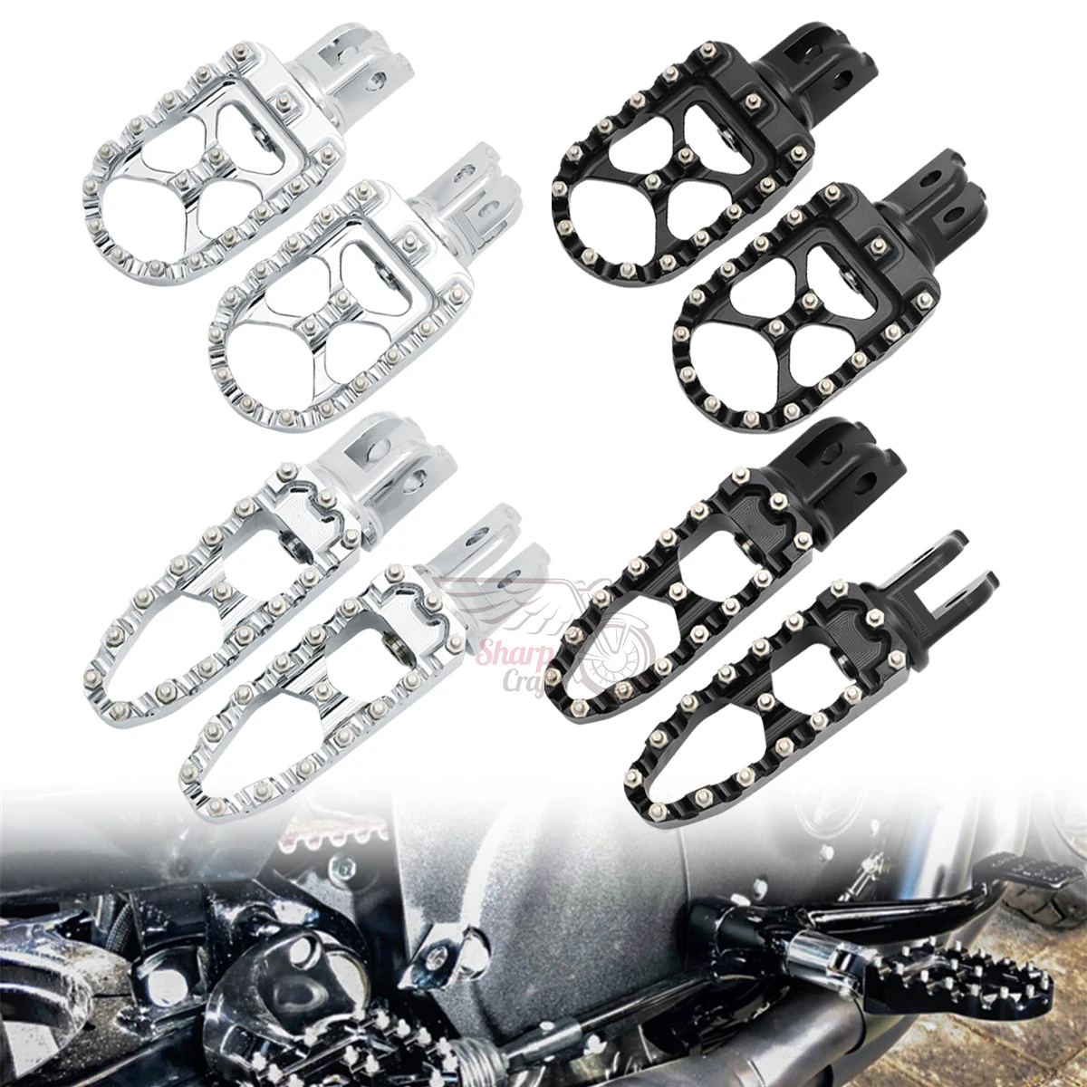 MX-Foot-Pegs-Footrests-For-Harley-Softail-FLSB-FXBB-FXBR-FXLR-FXBRS-114 ...
