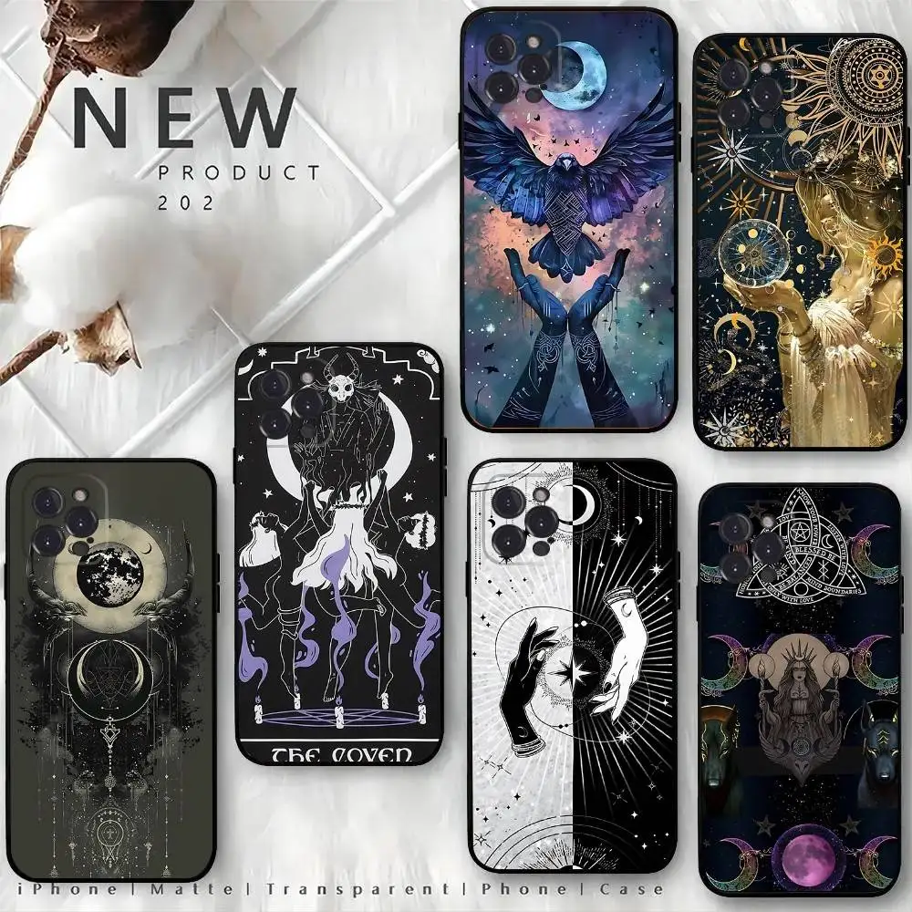 Occult Witchcraft Moon Gothic Witch Phone Case For iPhone 16,15,14,13 ...