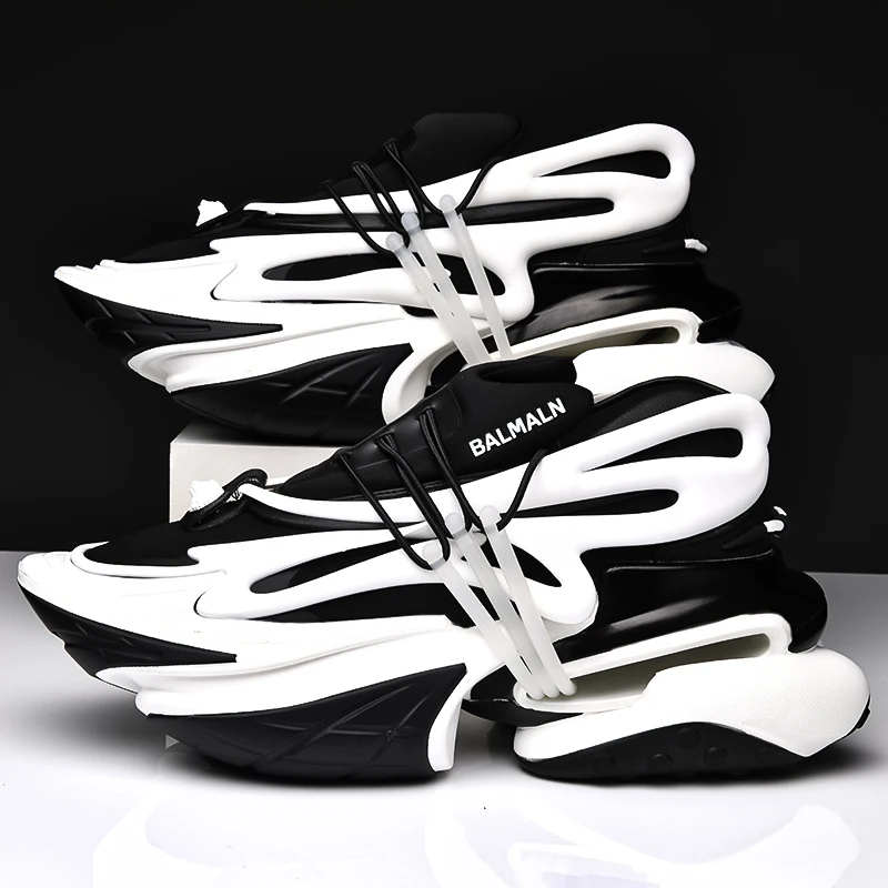 Men Fashion Chunky Dad Shoes Retro Thick Sole Sneakers Comfortable ...
