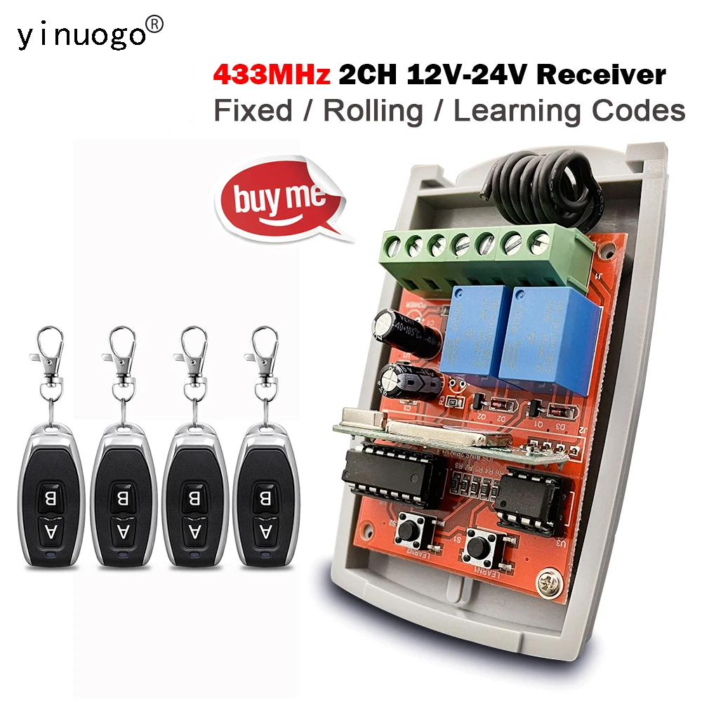 12V-24V-Garage-Door-Receiver-Transmitter-Command-Garage-Door-Motor ...