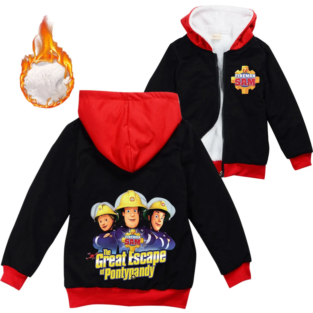 2022-Winter-Fireman-Sam-Clothes-Kids-Keep-Warm-Thick-Velvet-Fleece ...