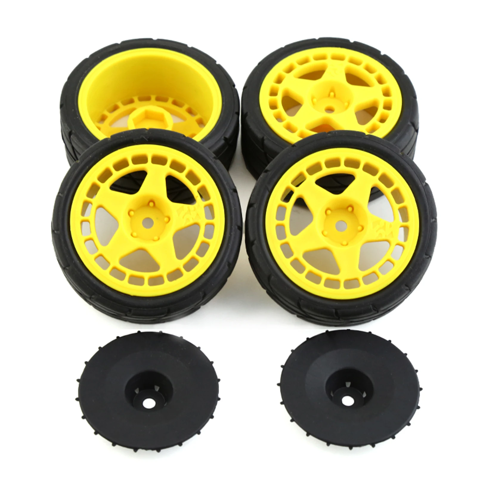 1/10 RC Rally Racing Plastic Wheel Rim 26mm Rubber Tire For TAMIYA TT02 ...
