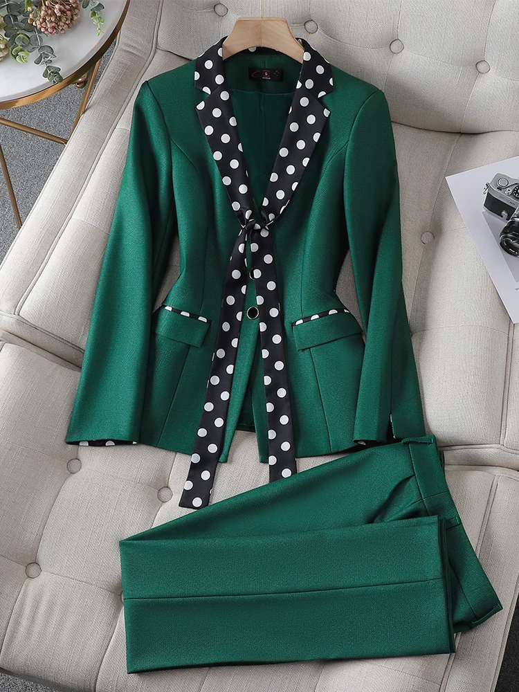 Elegant-Black-Green-Purple-Formal-Jacket-And-Pant-Suit-Blazer-Women ...