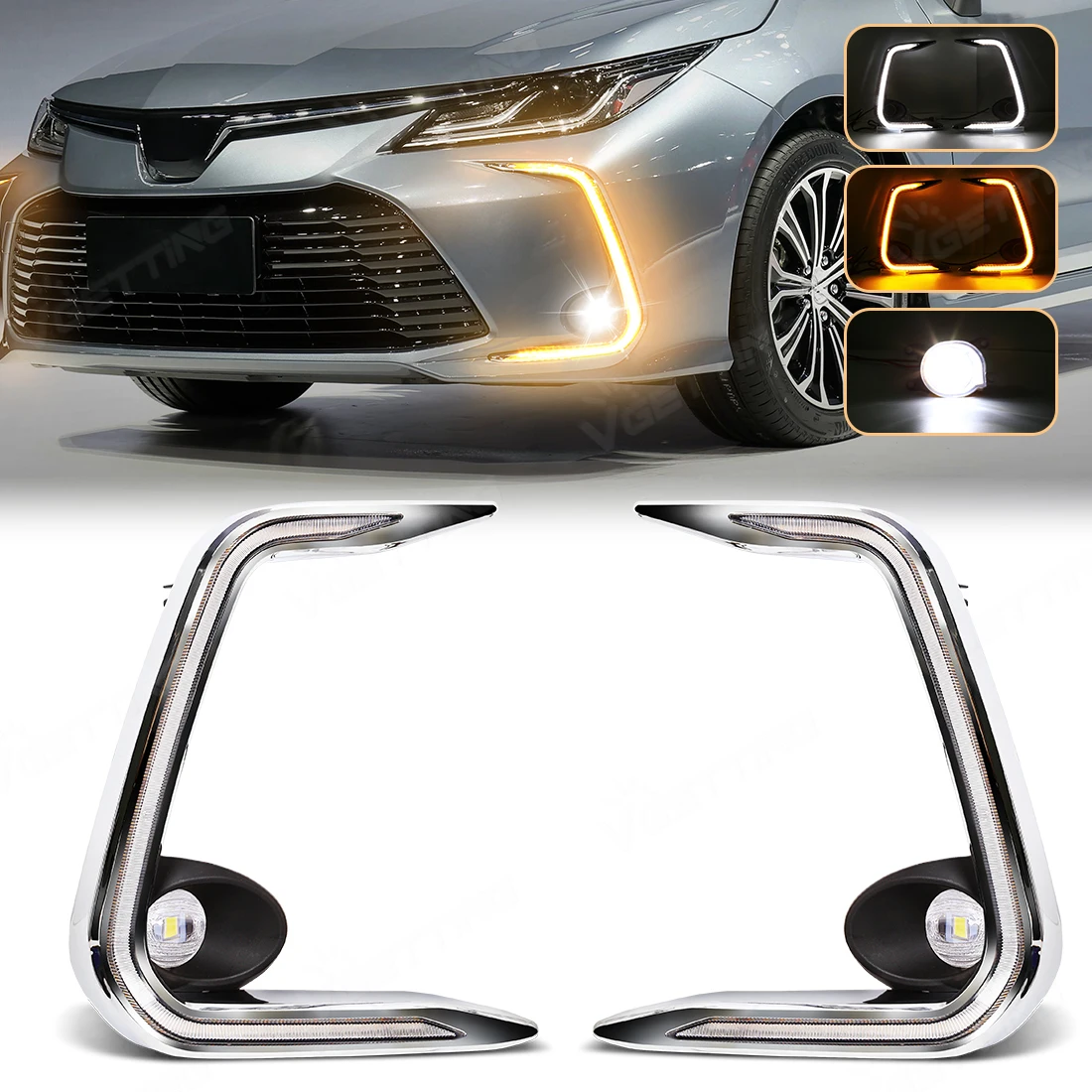 For Toyota Corolla Sedan 2019 2020 2021 2022 Car Daytime Runnig Light ...