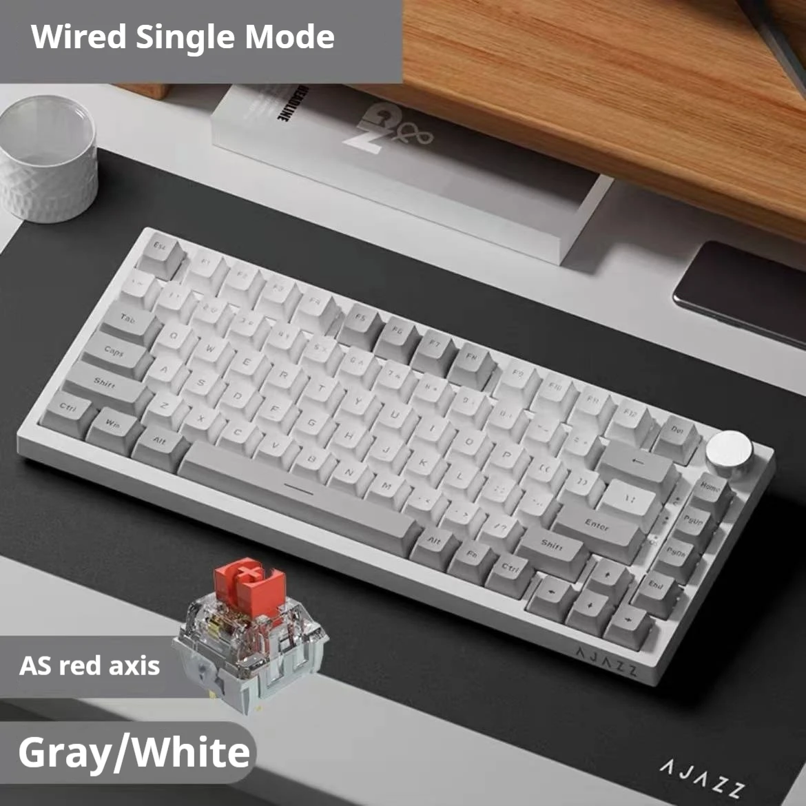 AJAZZ AK820 Wired Mechanical Keyboard with Hot-Swappable Switches ...