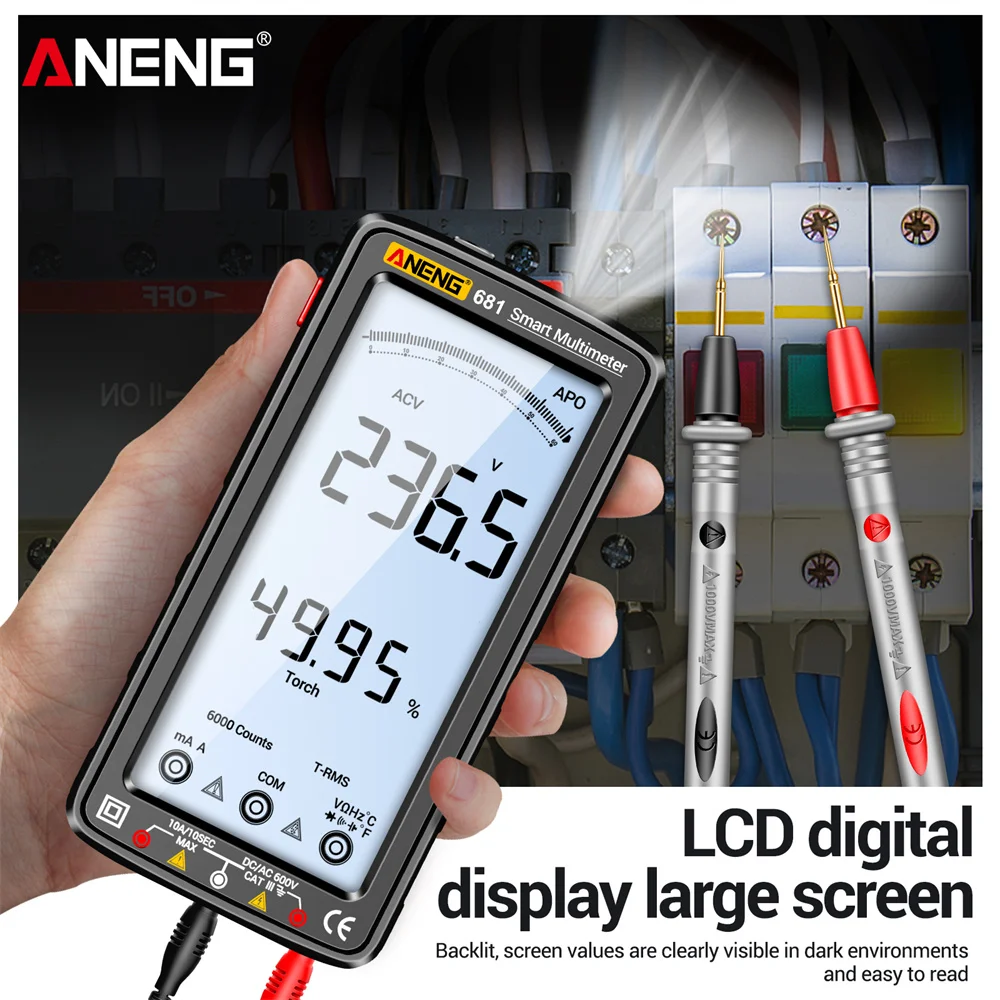 Aneng-681-rechargable-digital-profissional-mult-metro-n-o-contato-tens ...