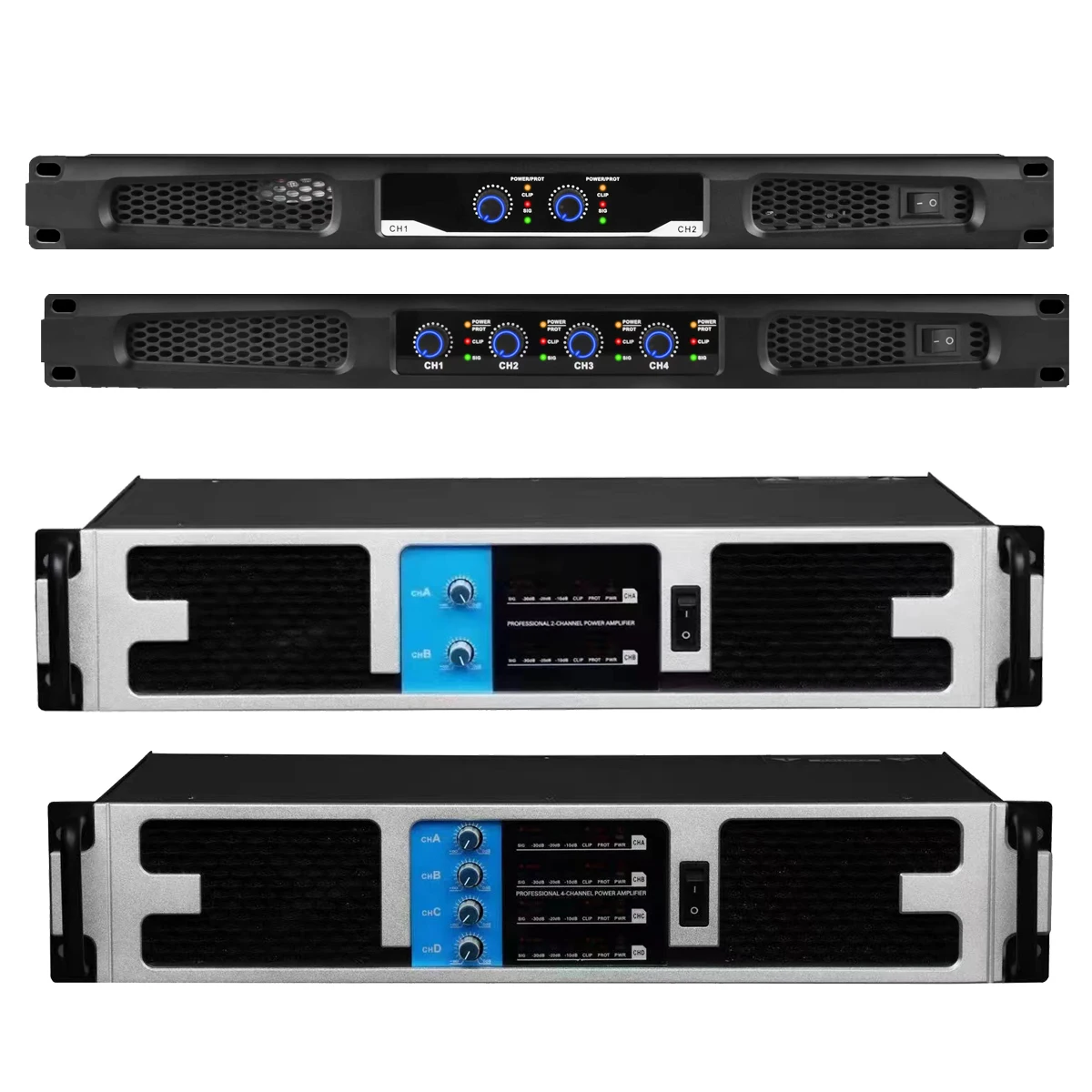 Amplificador de potência profissional, 4 canais AMP digital, 6400W ...