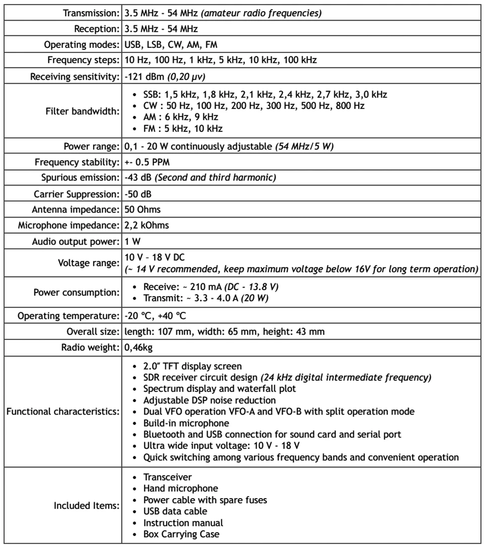 New FX4CR 2024 Final Edition HF SDR Transceiver 20W Amateur Radio SSB ...