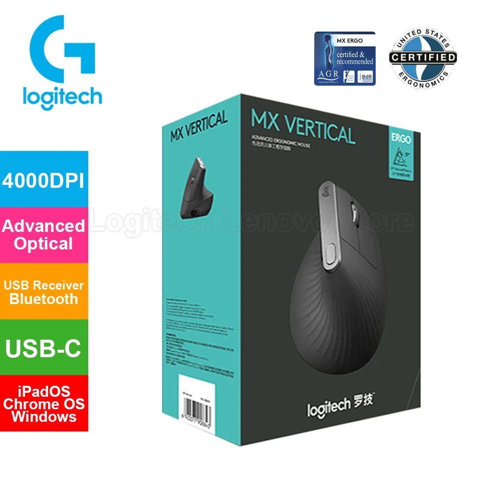 Logitech-MX-VERTICAL-Advanced-Ergonomic-Wireless-Mouse-with-4000DPI-USB ...