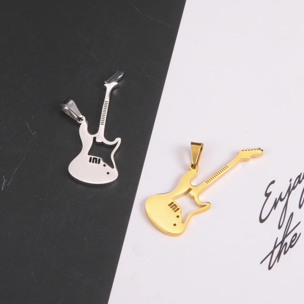 EUEAVAN-1pc-Guitar-Stainless-Steel-Pendant-for-Jewelry-Making-Musical ...