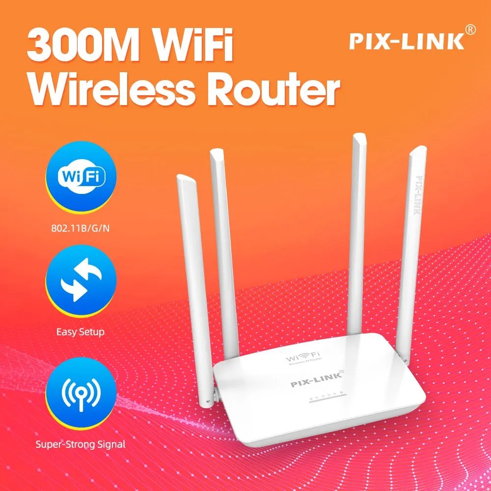 PIXLINK WR08 Wireless Wifi Router With 4 High Gain Antennas 300mbps ...