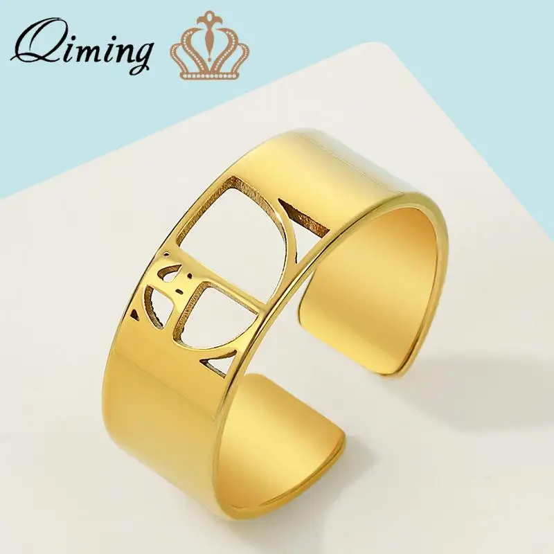 QIMING-Stainless-Steel-Ratio-Fibonacci-Ring-Women-Adjustable-Jewelry ...