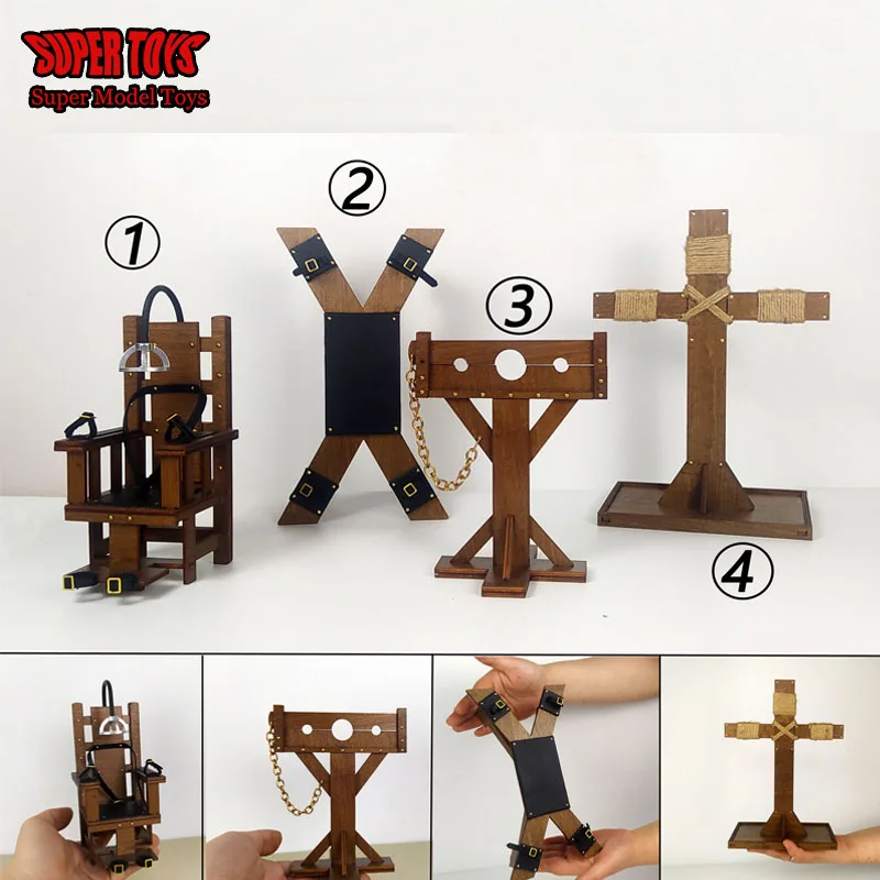 1/12 Scale Soldier Wooden Torture Equipment X Binding Frame Electric ...