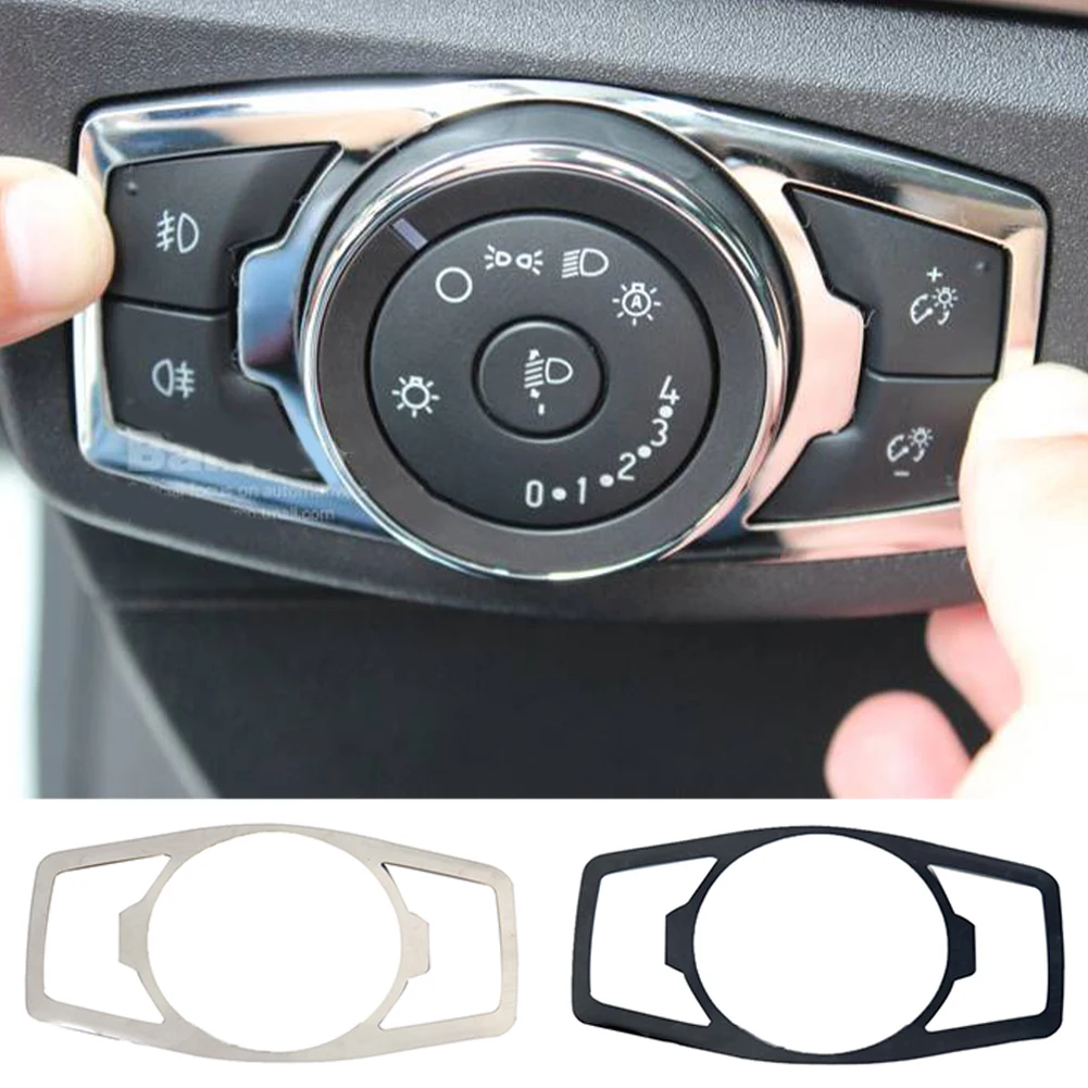 Stainless-steel-headlight-switch-cover-stickers-For-Ford-focus-3-MK3 ...