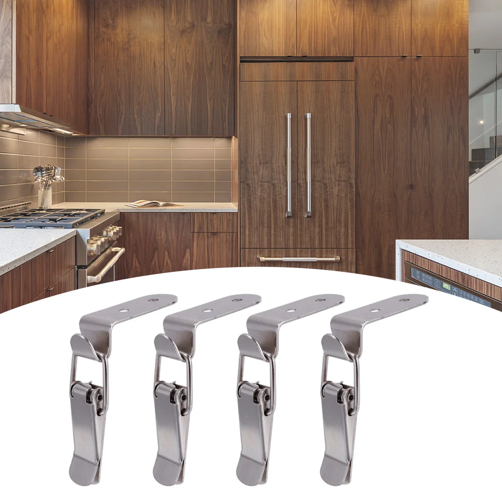 4pcs Duck-mouth Buckle Hook Hasp 90 Degrees Metal Spring Latch Toggle ...