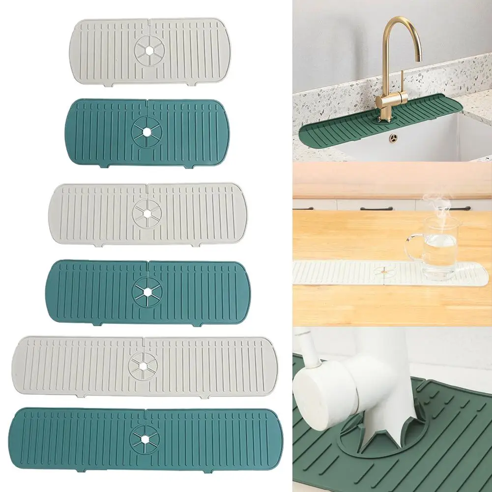Kitchen-Silicone-Drainage-Mat-Faucet-Water-Catcher-Large-Protector-Sink ...