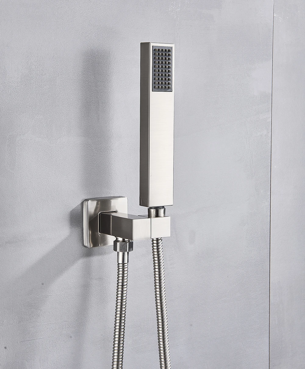 Brushed Nickel Rainfall Shower Faucet Set - FaucetBazaar