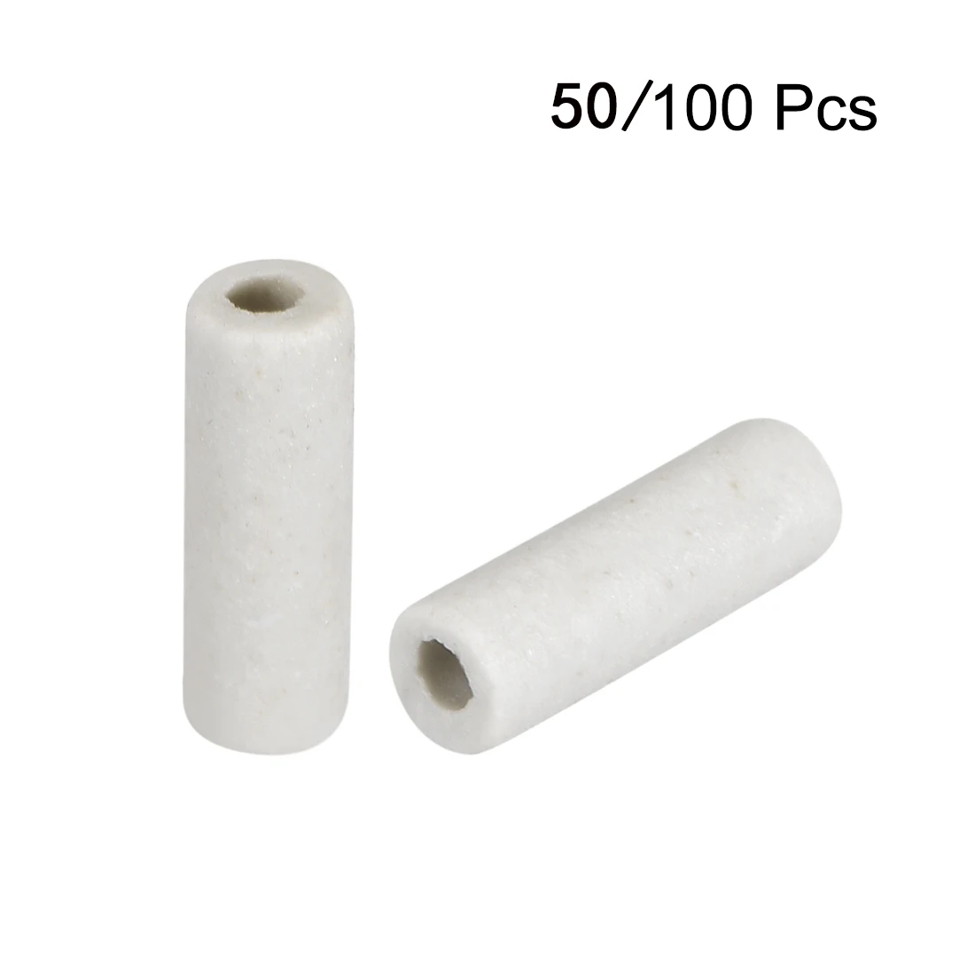 50/100Pcs 1mm Ceramic Insulation Tube Single Bore Alumina Porcelain ...