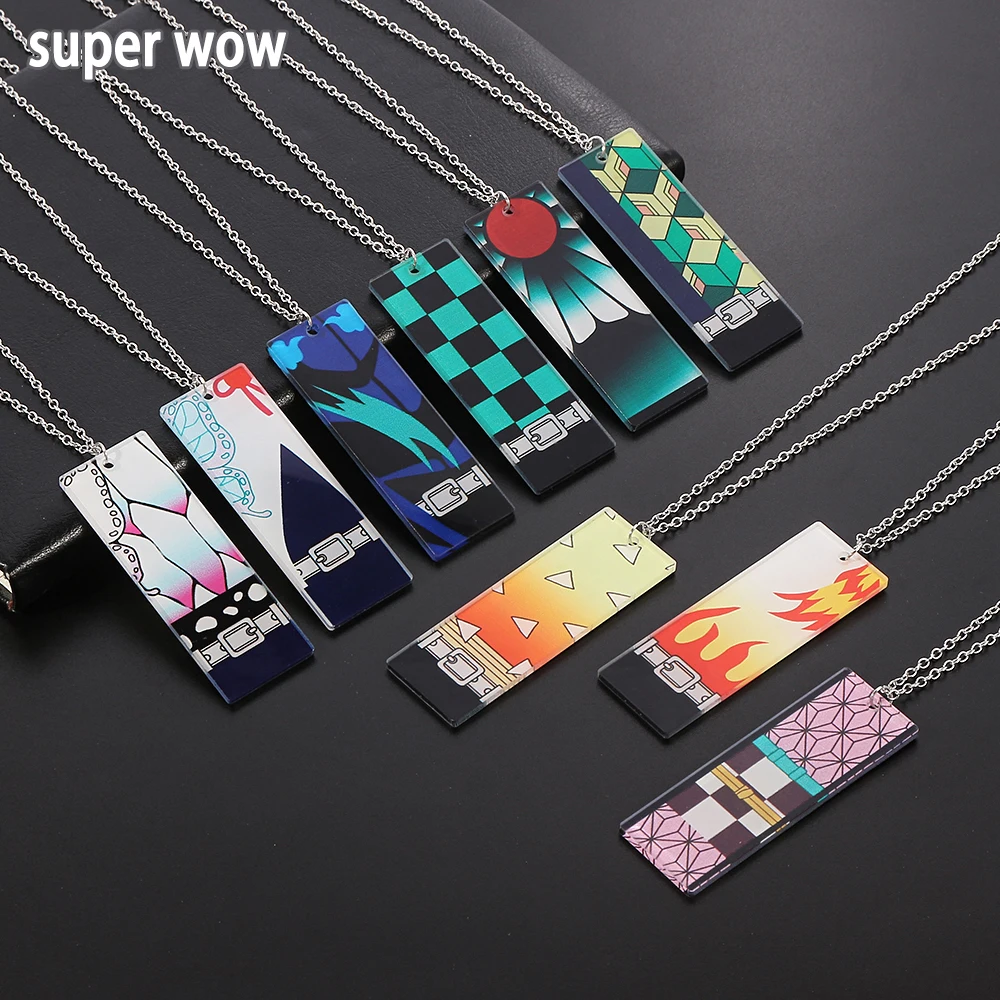 Anime Demon Slayer Pendant Necklace Kimetsu No Yaiba Rengoku Kyoujurou ...
