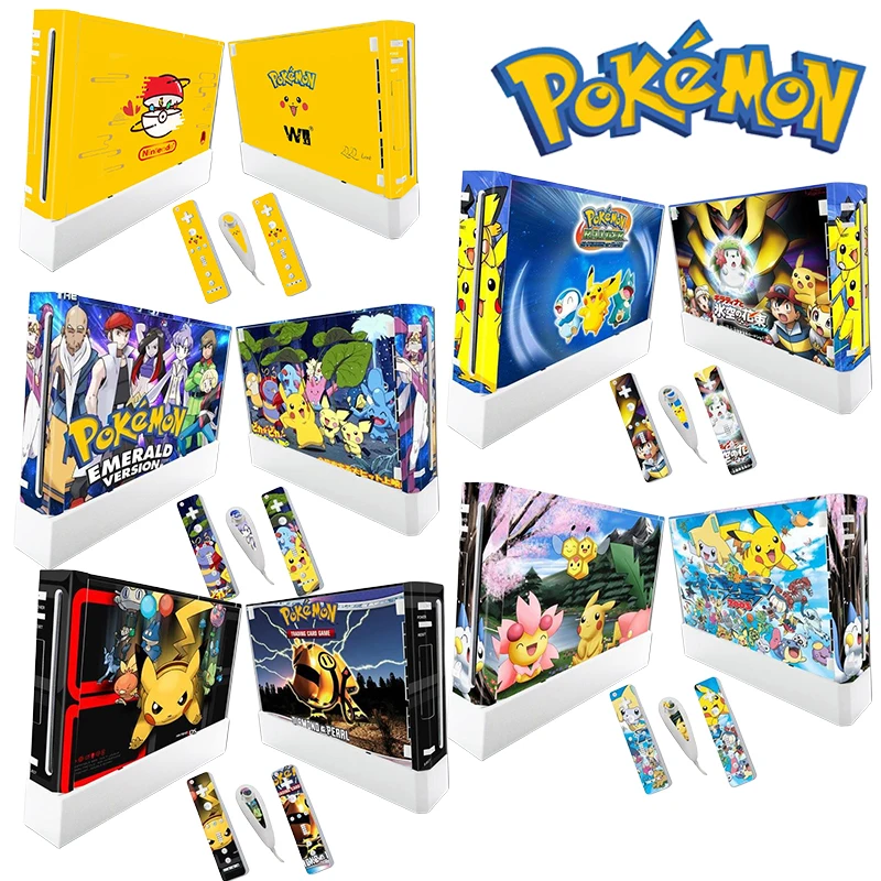 Pokemon-Pikachu-Skin-Vinyl-Sticker-Cover-for-Nintendo-Wii-Cartoon-Anime ...