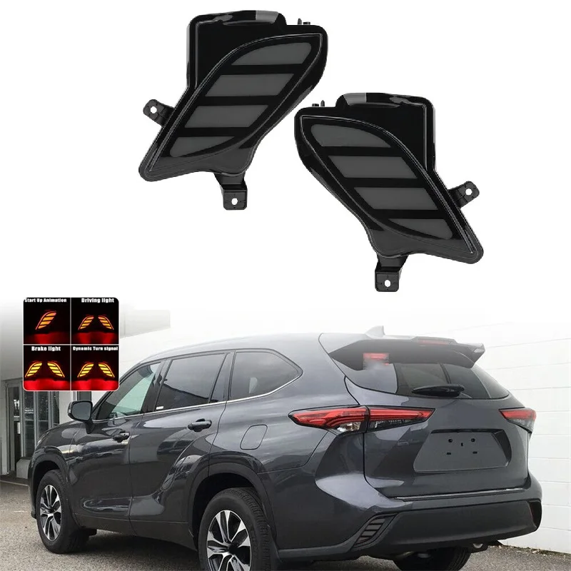 2pcs Car Tail Lights For Toyota For Highlander 2020+ Led Rear Bumper ...