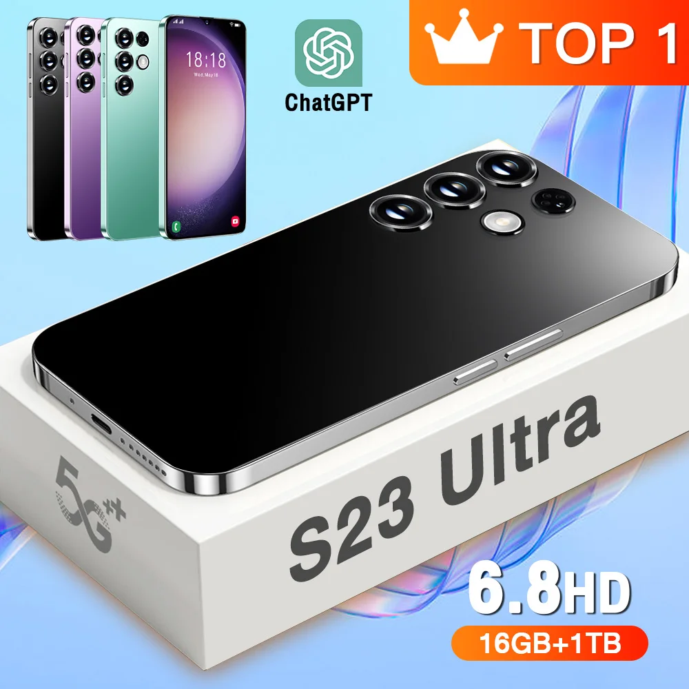 Teléfono Inteligente S23 Ultra, Smartphone con Android, pantalla Hd de 6,8 pulgadas, Pro Phone ...