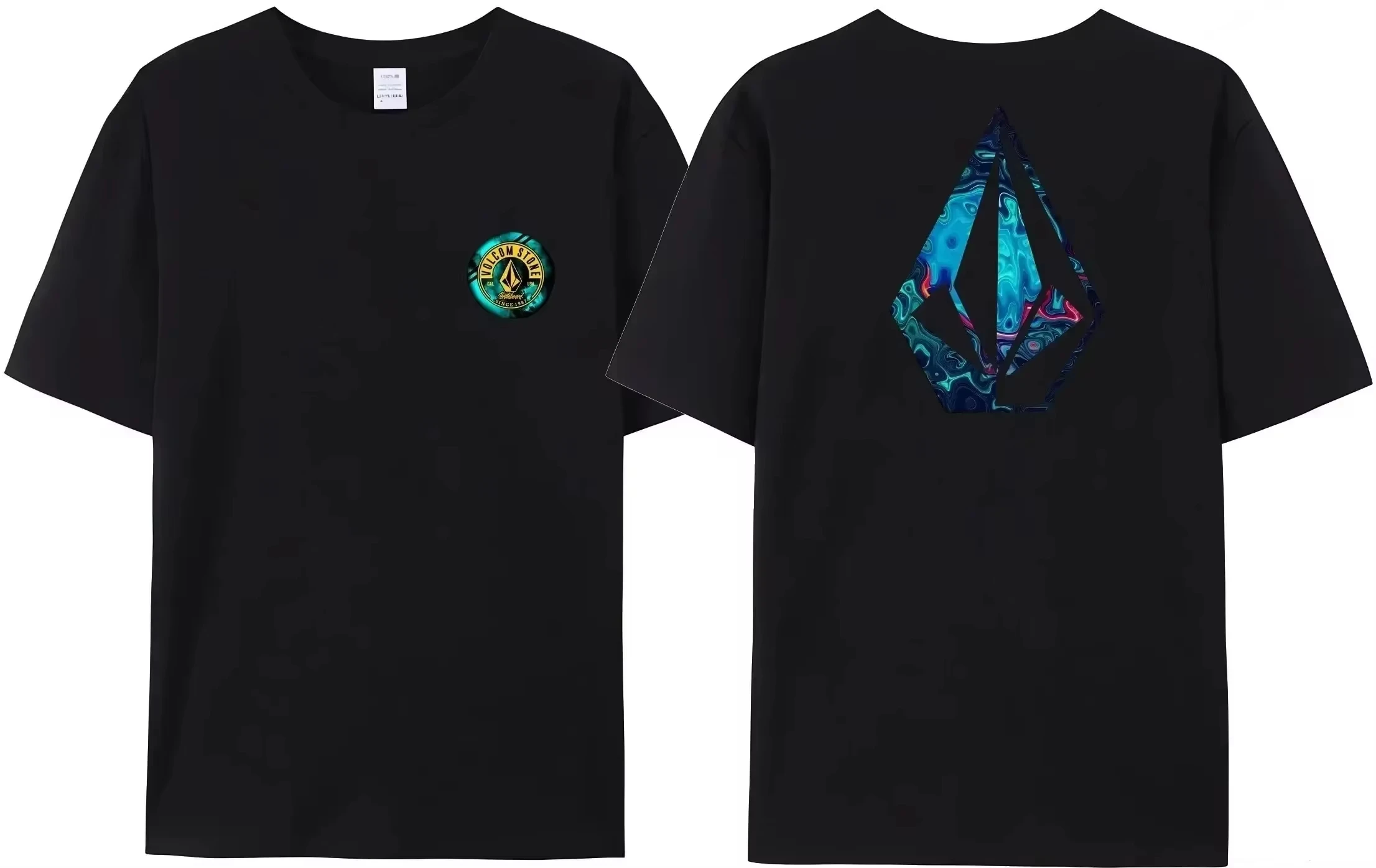 Volcom-Obsidian-Kid-Boy-Girls-T-shirt-Woman-Man-Clothes-Cotton-Short ...