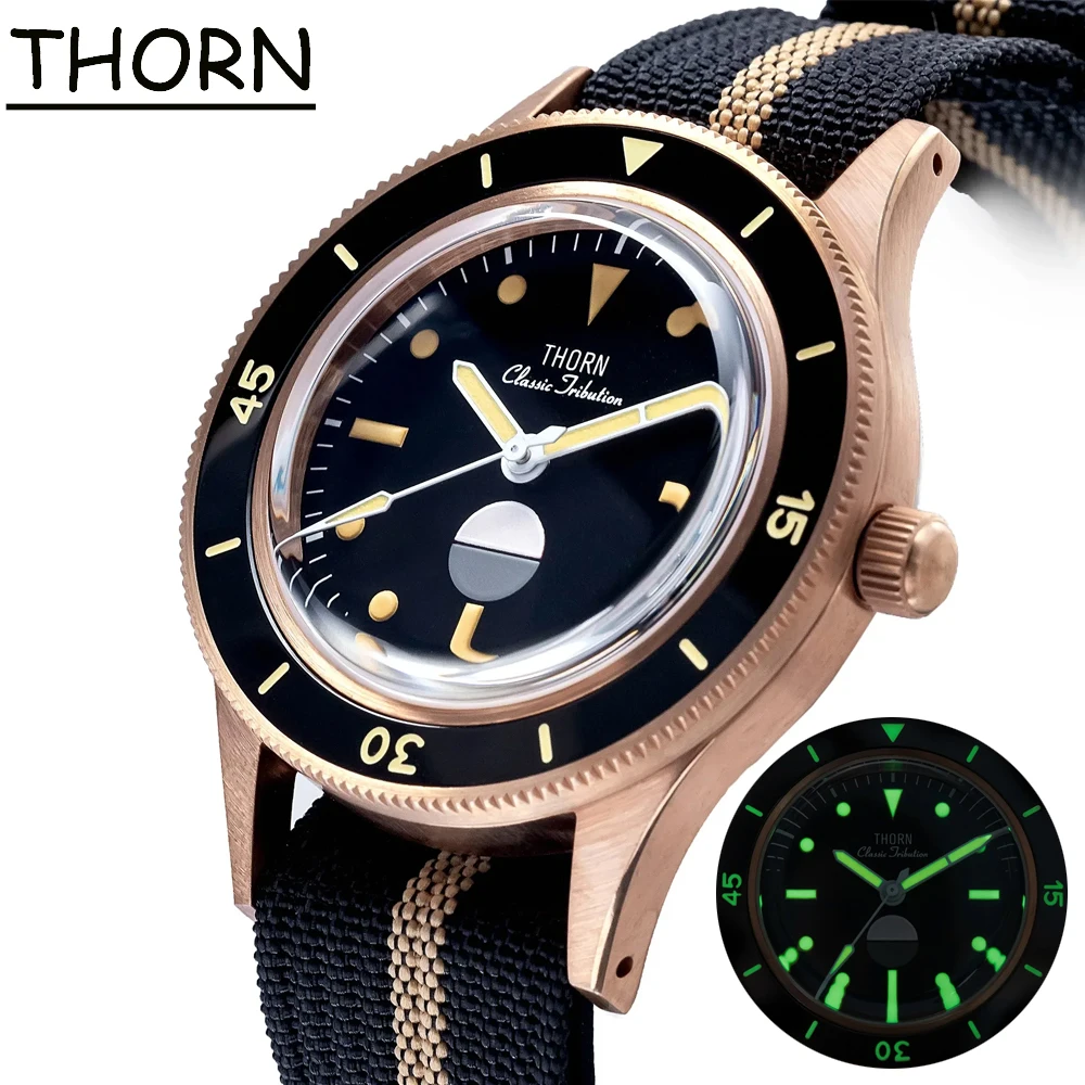 THORN-Men-Dive-Watch-Hygrometer-CUSN8-Tin-Bronze-Diving-Watch-NH35A ...